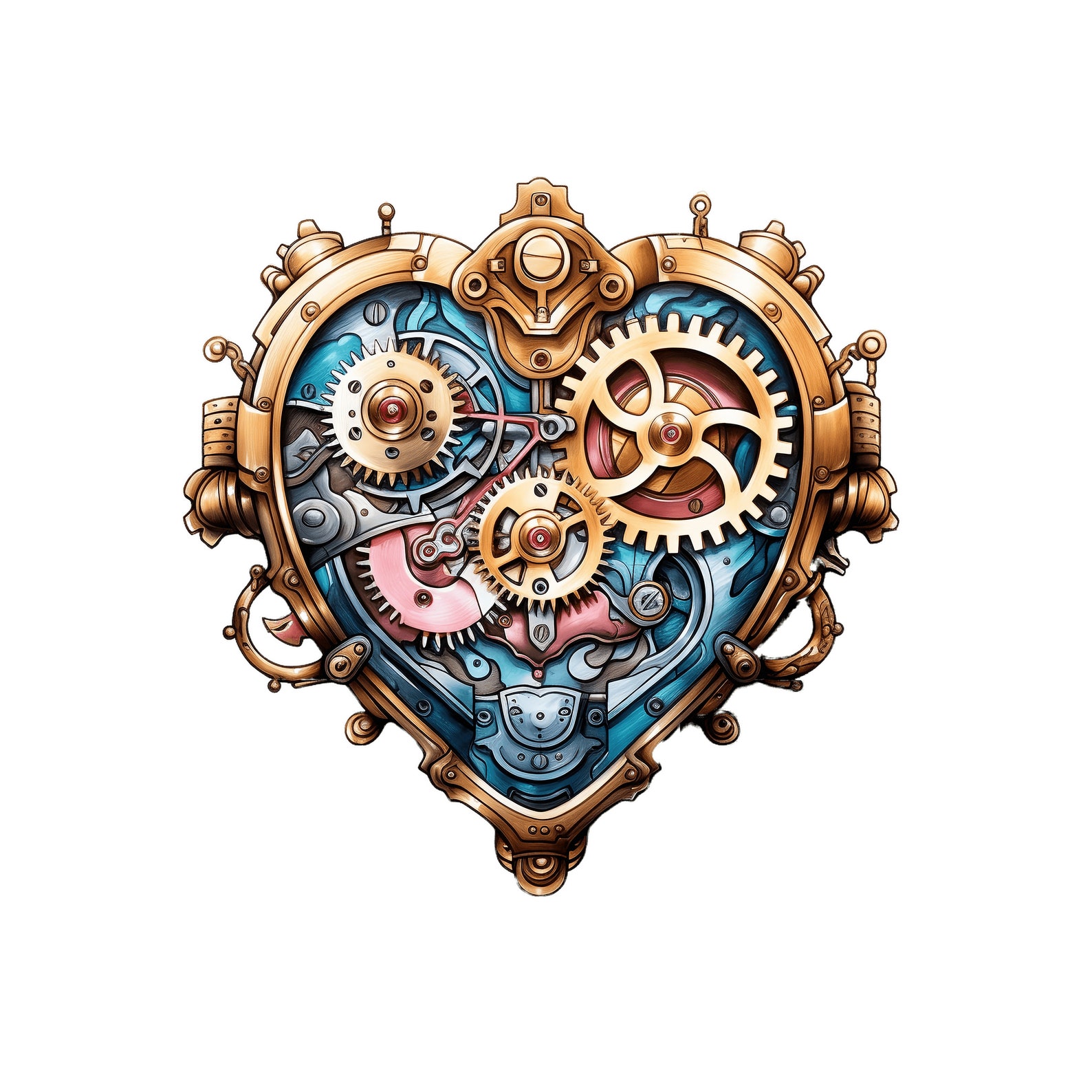 Steampunk Heart Clipart 10 High Quality JPG Heart Clipart - Etsy