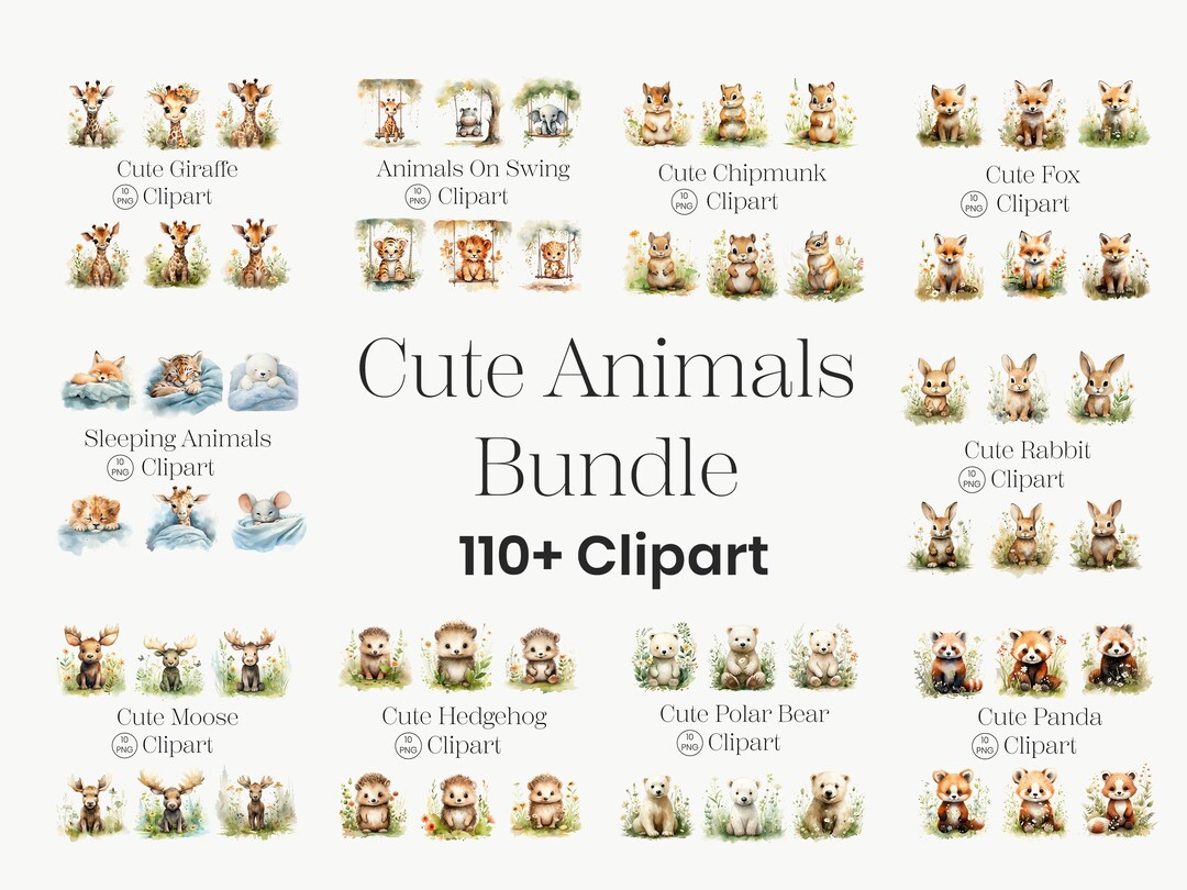 110+ Floral Baby Animals Transparent PNG, Cute Animals, Safari Animals ...