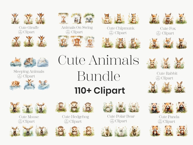 110 Floral Baby Animals Transparent PNG, Cute Animals, Safari Animals ...
