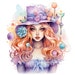 Watercolor Candy Witch Clipart 10 JPG Fantasy Clipart Printable Light ...