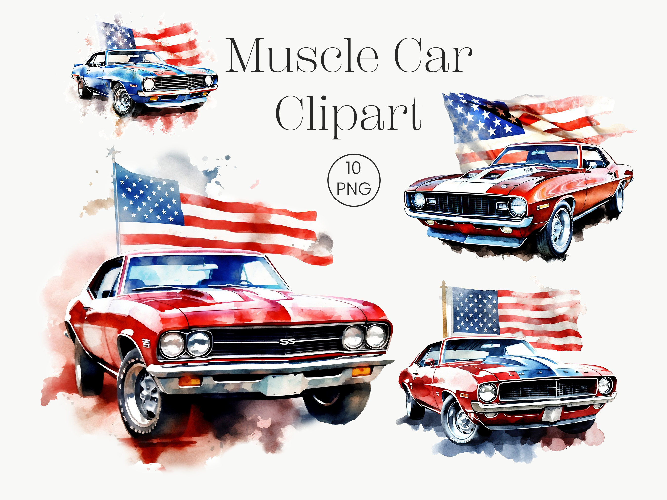 American Muscle Car 10 High Quality Transparent PNG USA - Etsy