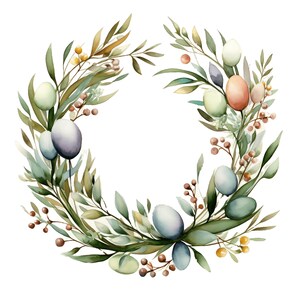 Watercolor Easter Clipart 10 JPG Easter Egg Graphics, Floral, Easter ...