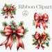 Watercolor Christmas Ribbon Clipart | Festive Bow PNG Bundle (digital ...