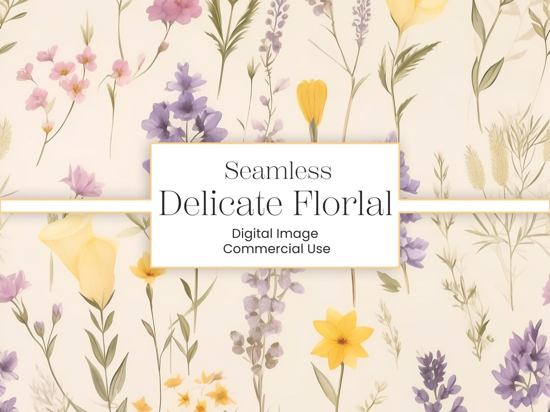 Dainty Spring Flower Fabric Design, Seamless Minimalist Floral Tile ...