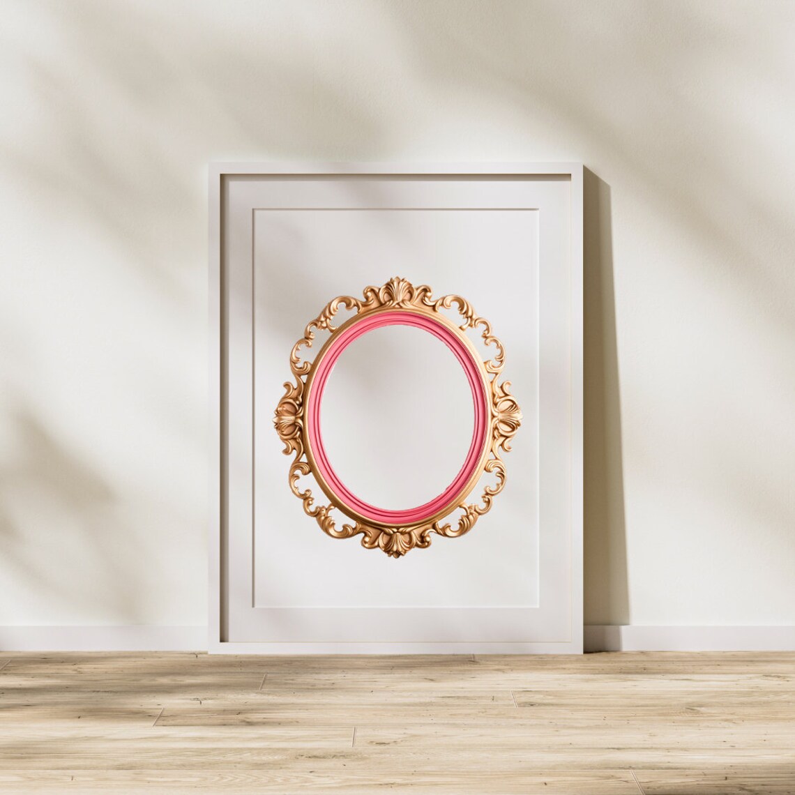 Pink Rococo Frames Clipart: Antique Gold Baroque PNG Graphics (digital ...