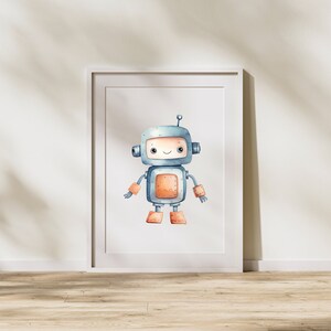 Watercolor Robot Clipart | 10 PNG | Robots Prints Kids, Boys, Mechanic ...