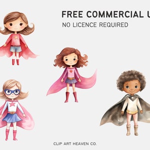 Superhero Girls Clipart | 10 PNG | Watercolor Superhero Girl Clipart ...