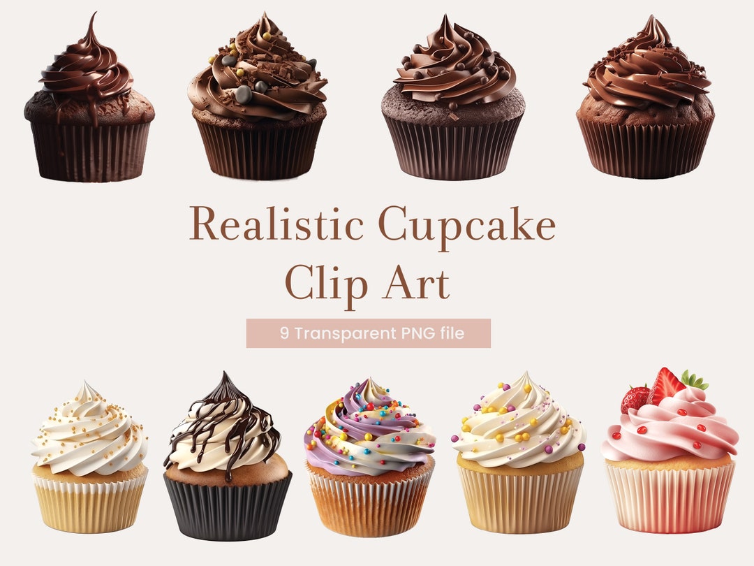 Realistic Cupcake PNG Clip Art | Transparent PNG Files, Digital ...