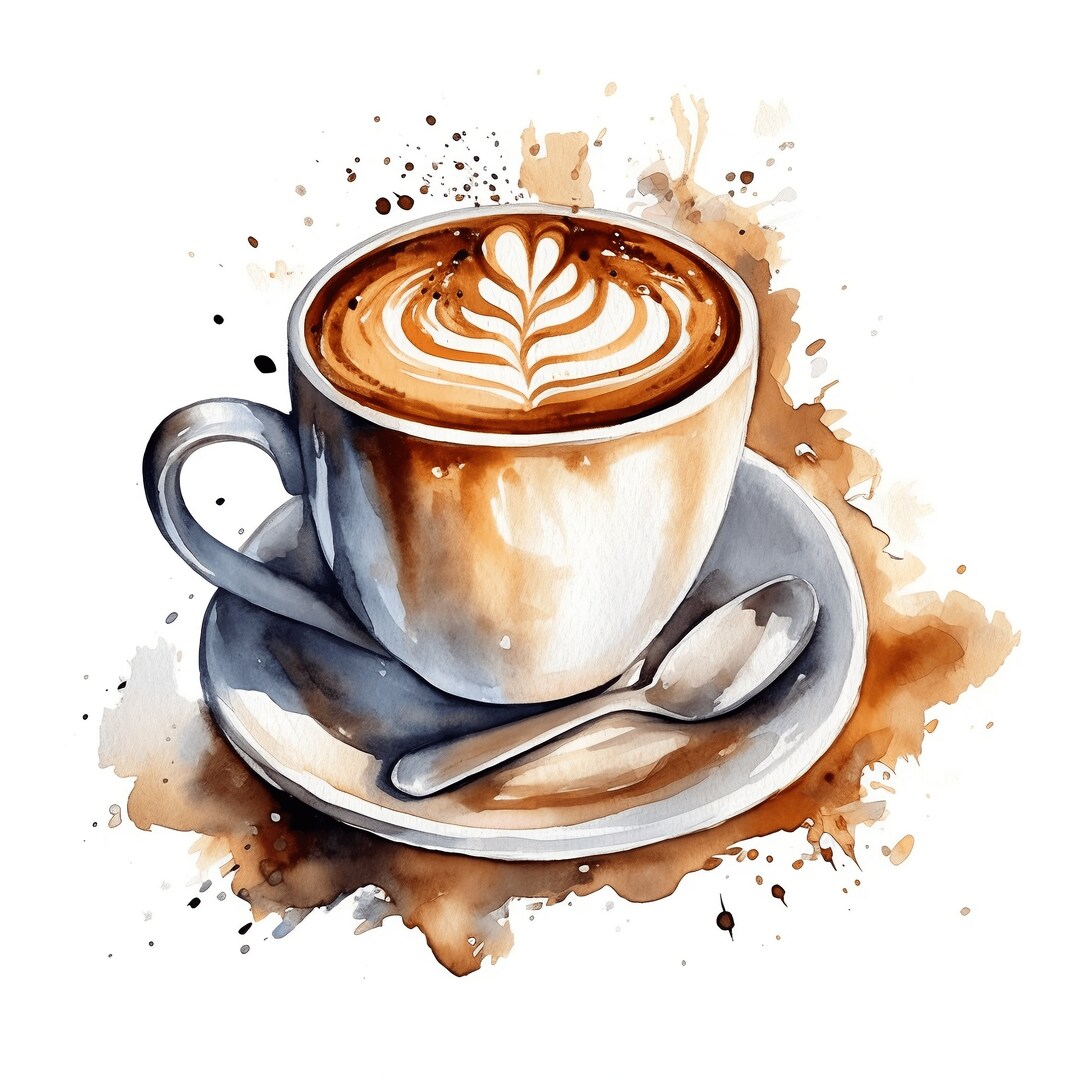 Coffee Mug Watercolor Clip Art | JPG Files Clip Art | Digital Download ...