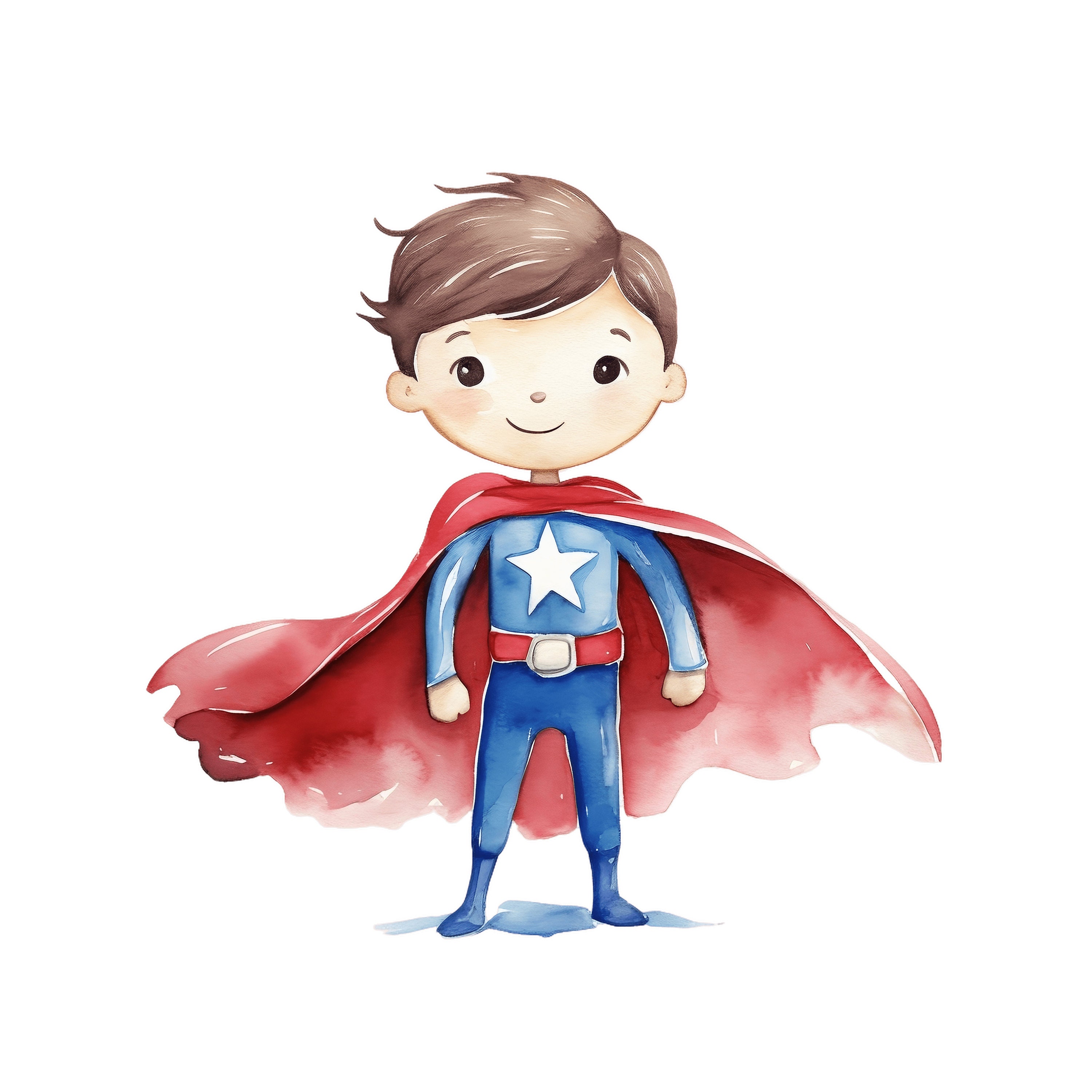 Watercolor Superhero Kids Clipart: Nursery Art (JPG, Digital Download ...