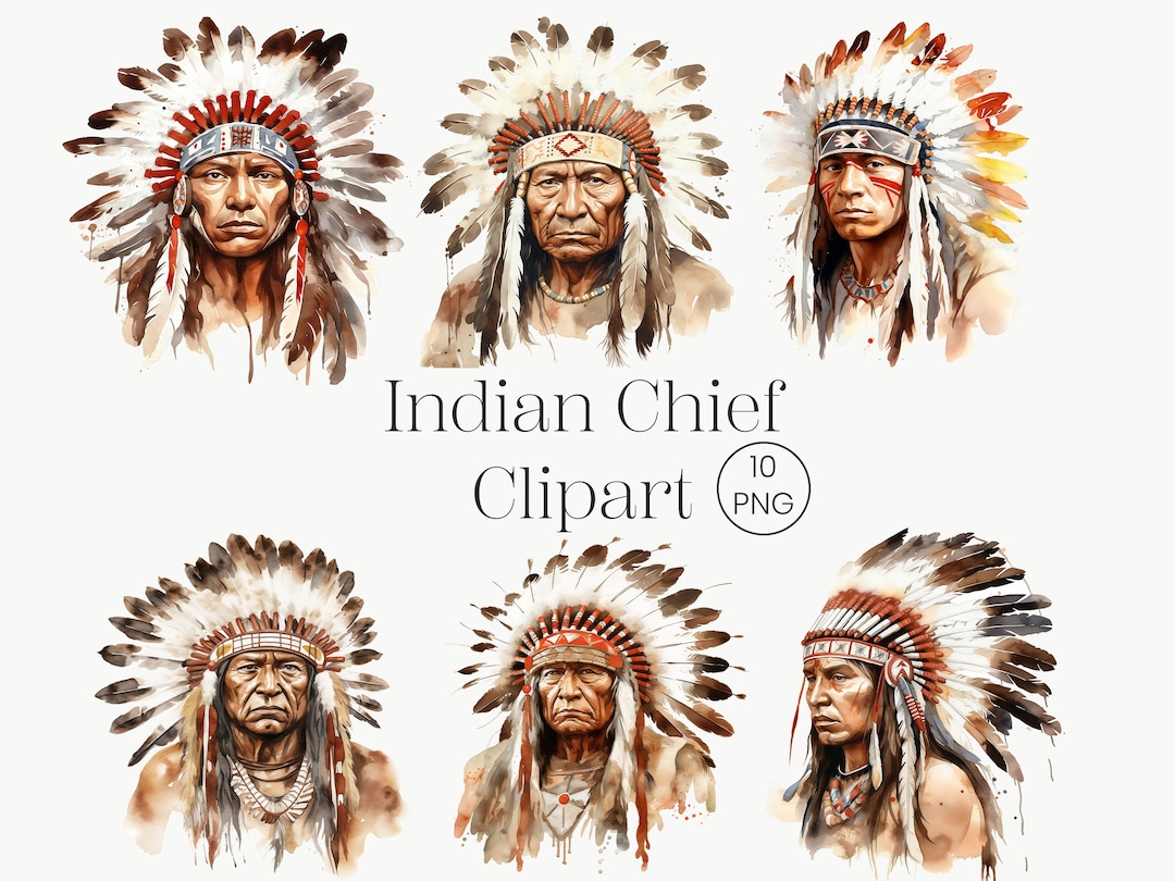 Native American Indian Chief Clipart 10 PNG Watercolor Indian Clipart ...