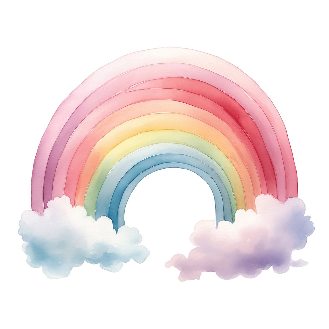Watercolor Rainbow Clipart 10 JPG Nursery Rainbow Various Rainbow ...