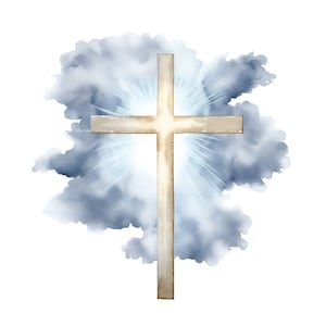 Watercolor Light Ray Cross 10 JPG Cross Clipart Heaven Watercolor Clip ...