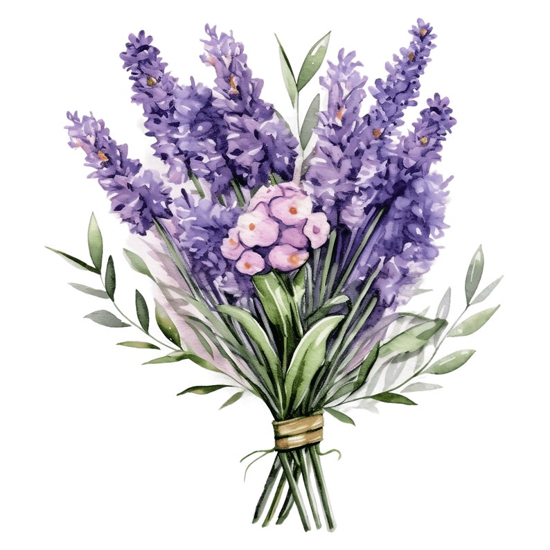 Lavender Clipart Purple Flower Bouquet 10 High Quality JPG - Etsy