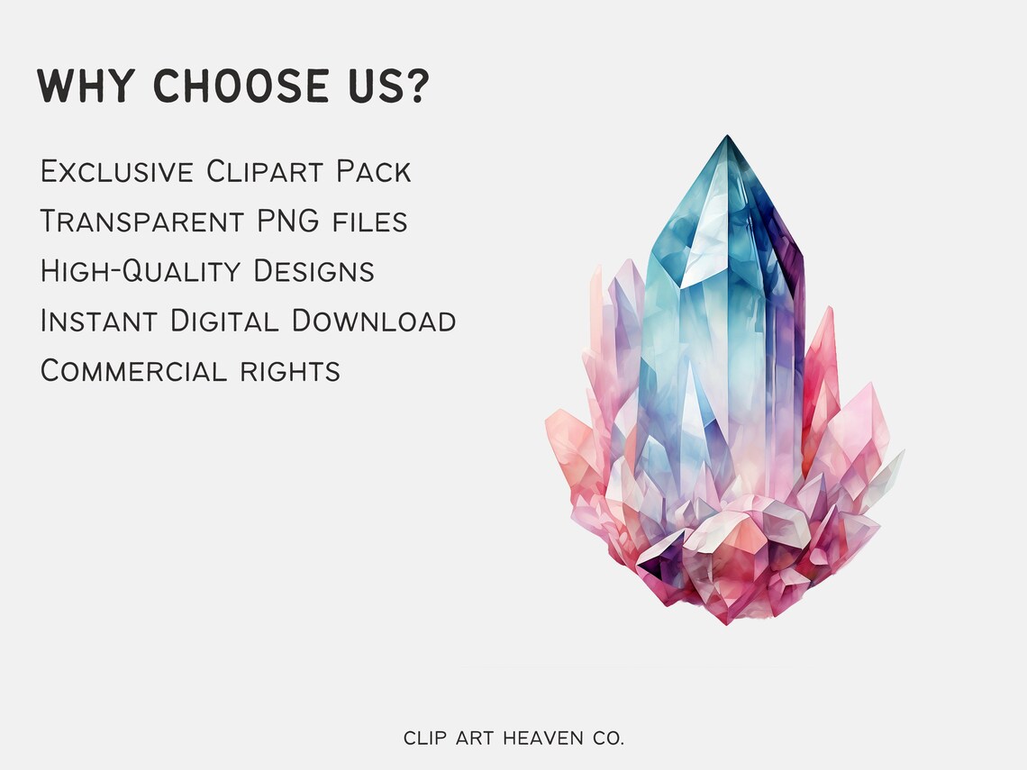 Gemstone Clipart Bundle | 10 Transparent PNG | Crystals Clip Art Gems ...
