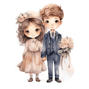 Kids in Wedding Clipart | 10 JPG Clipart | Children in Ceremony ...