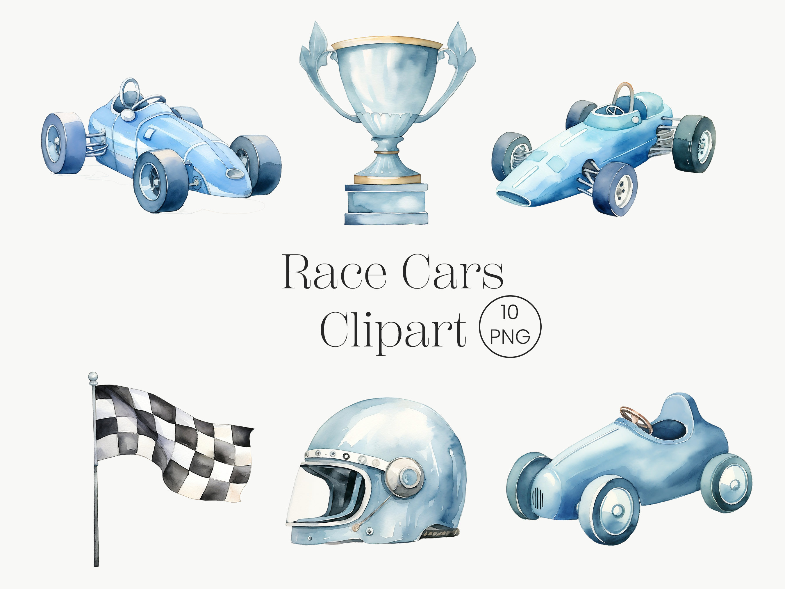 Blue Race Car Clip Art