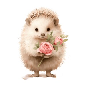 Cute Animal Valentines Clipart | 10 JPG | Cute Hedgehog Clip Art ...