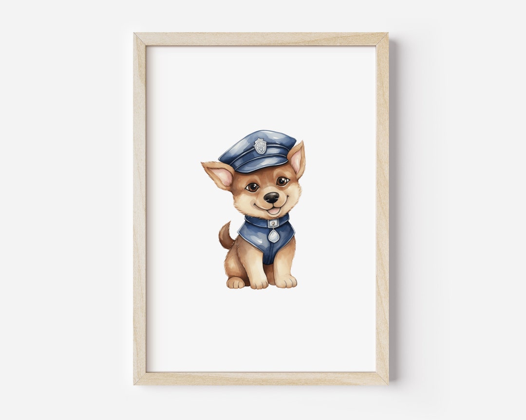 Police Dog Wall Art, Printable Police Dog Cute Police Dog Boho Clipart ...
