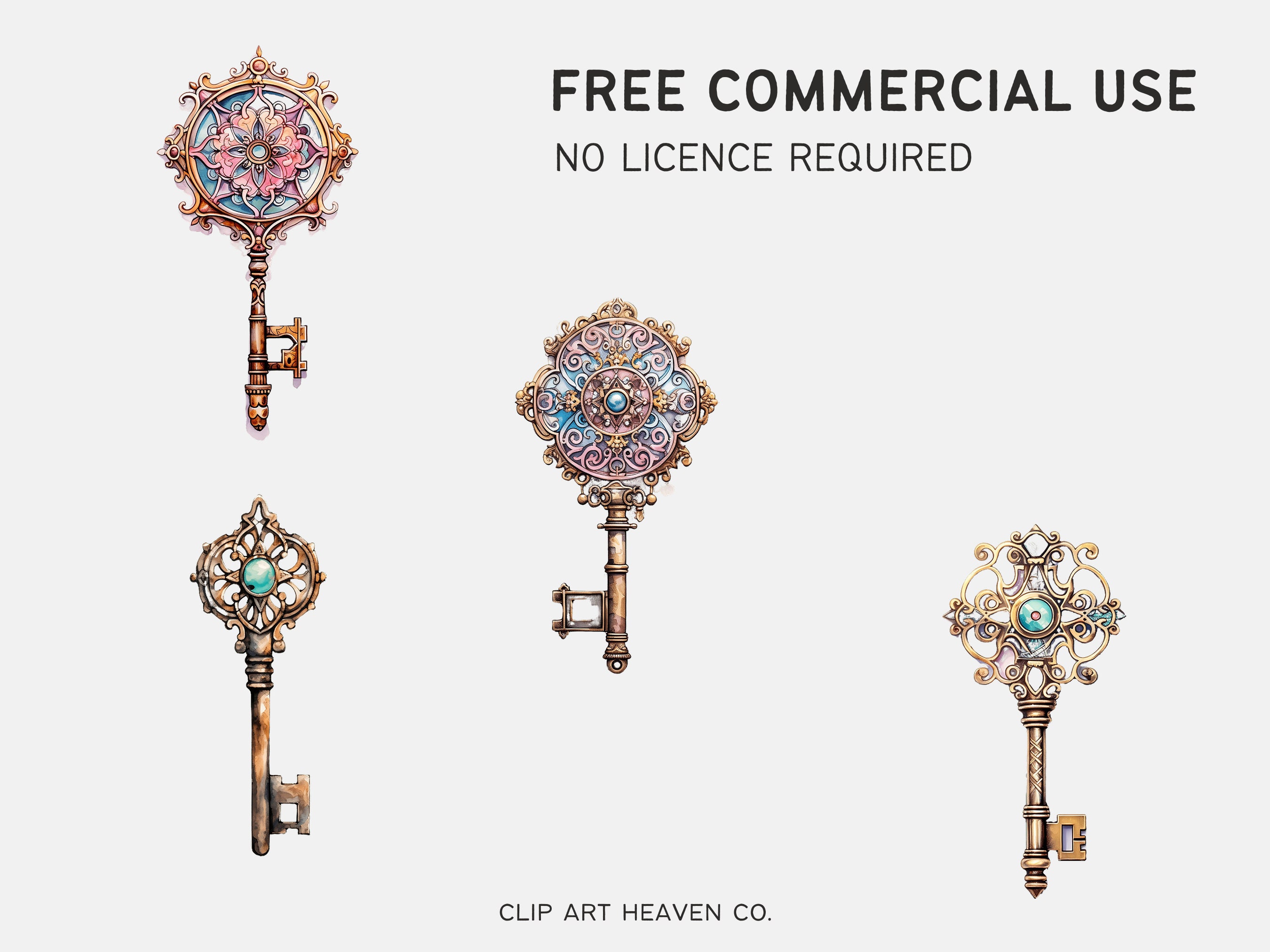 Steampunk Key Clipart 10 Transparent PNG Steampunk Art - Etsy