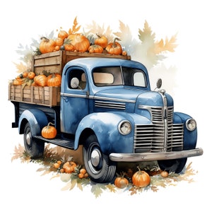 Truck With Pumpkins Clipart | 10 High Quality JPG | Fall Halloween ...