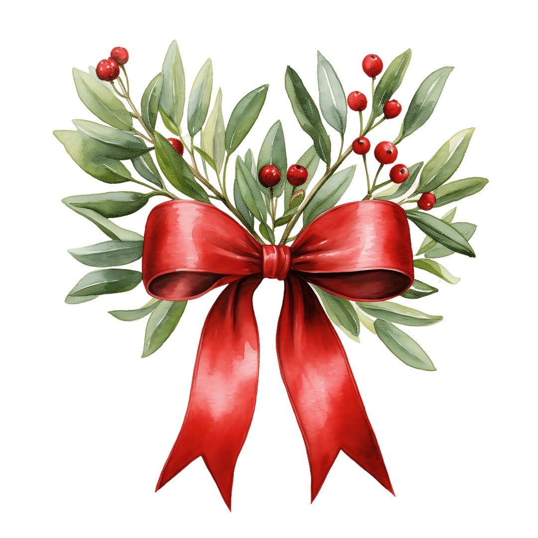 Mistletoe Clipart | 10 JPG | Watercolor Christmas Flower Clipart Jpg ...