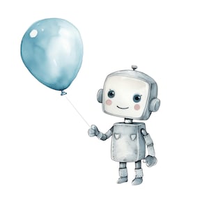 Watercolor Robots Clipart | 10 JPG | Cute Robots Clip Art, Boys Clipart ...