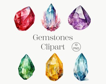 Gemstone Clipart, 46 Transparent PNG Mega Bundle, Crystals Clip Art ...