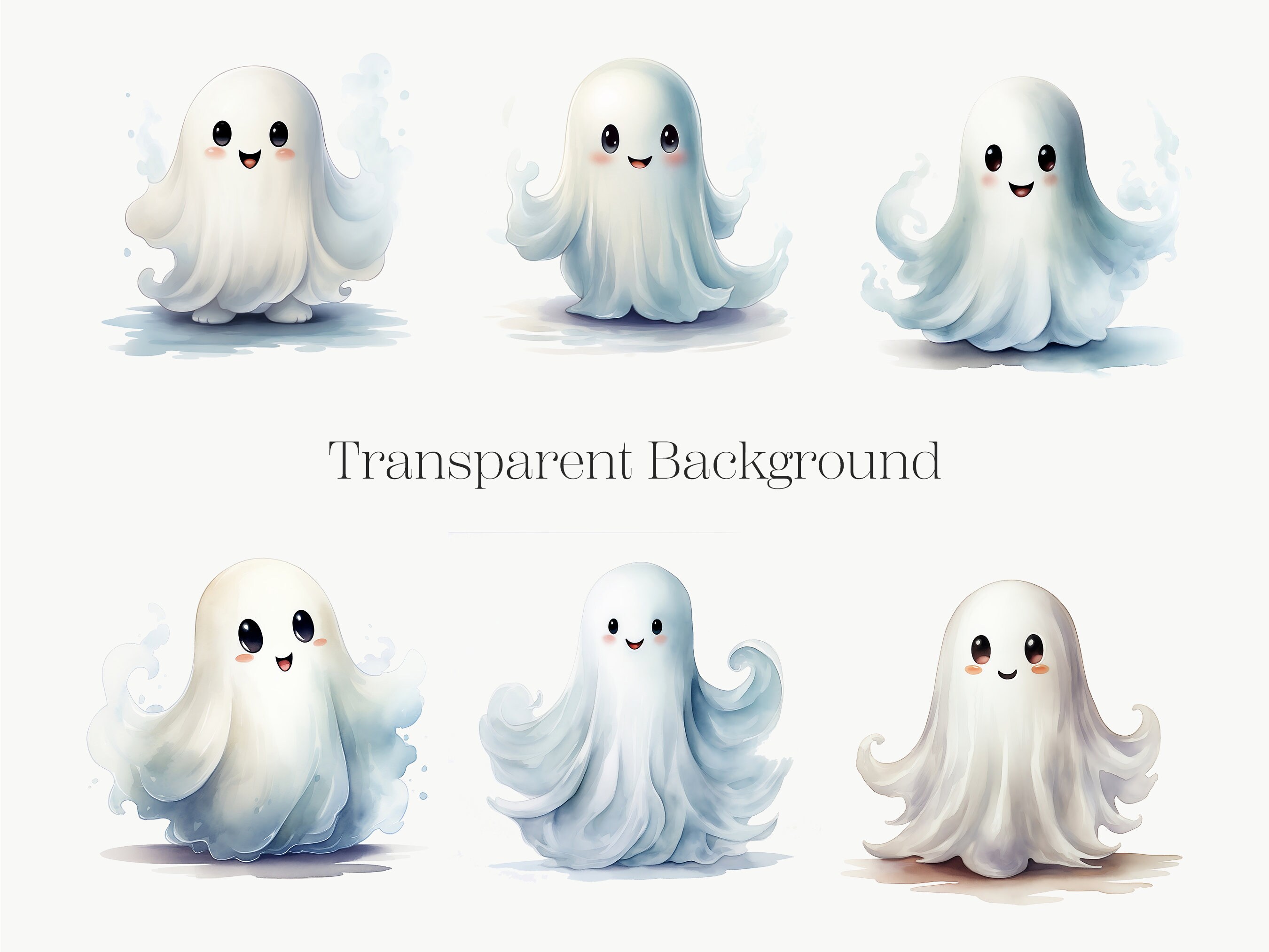 Cute Ghost Clipart 10 Transparent PNG Halloween Clip Art Spooky Art ...