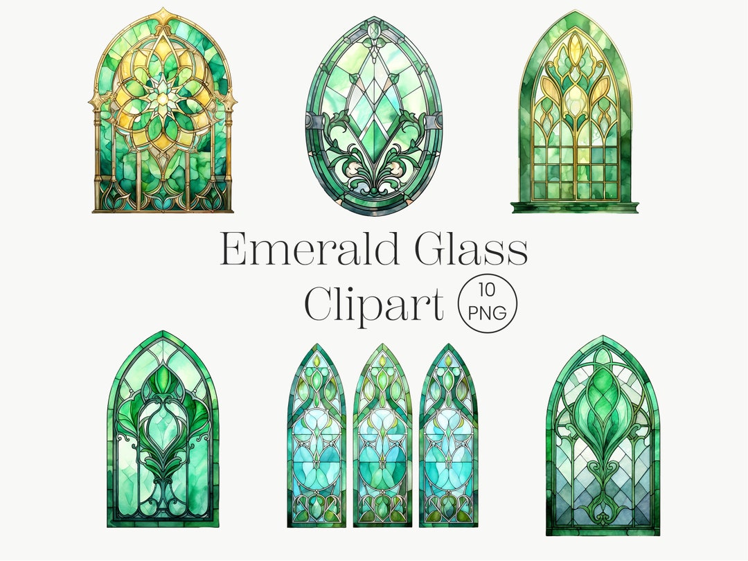 Emerald Stained Glass 10 PNG Windows Clipart Fantasy Clipart, Graphics ...