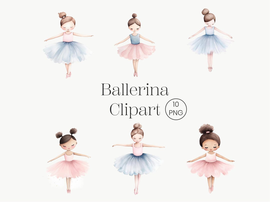Pink Ballerina Girl Clipart, Cute Ballet Dancer Illustrations, Dance ...