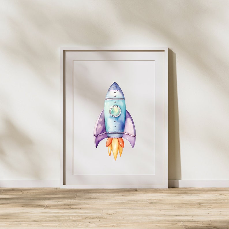 Watercolor Space Clipart Bundle 10 PNG Rocket Clipart, Astronaut ...
