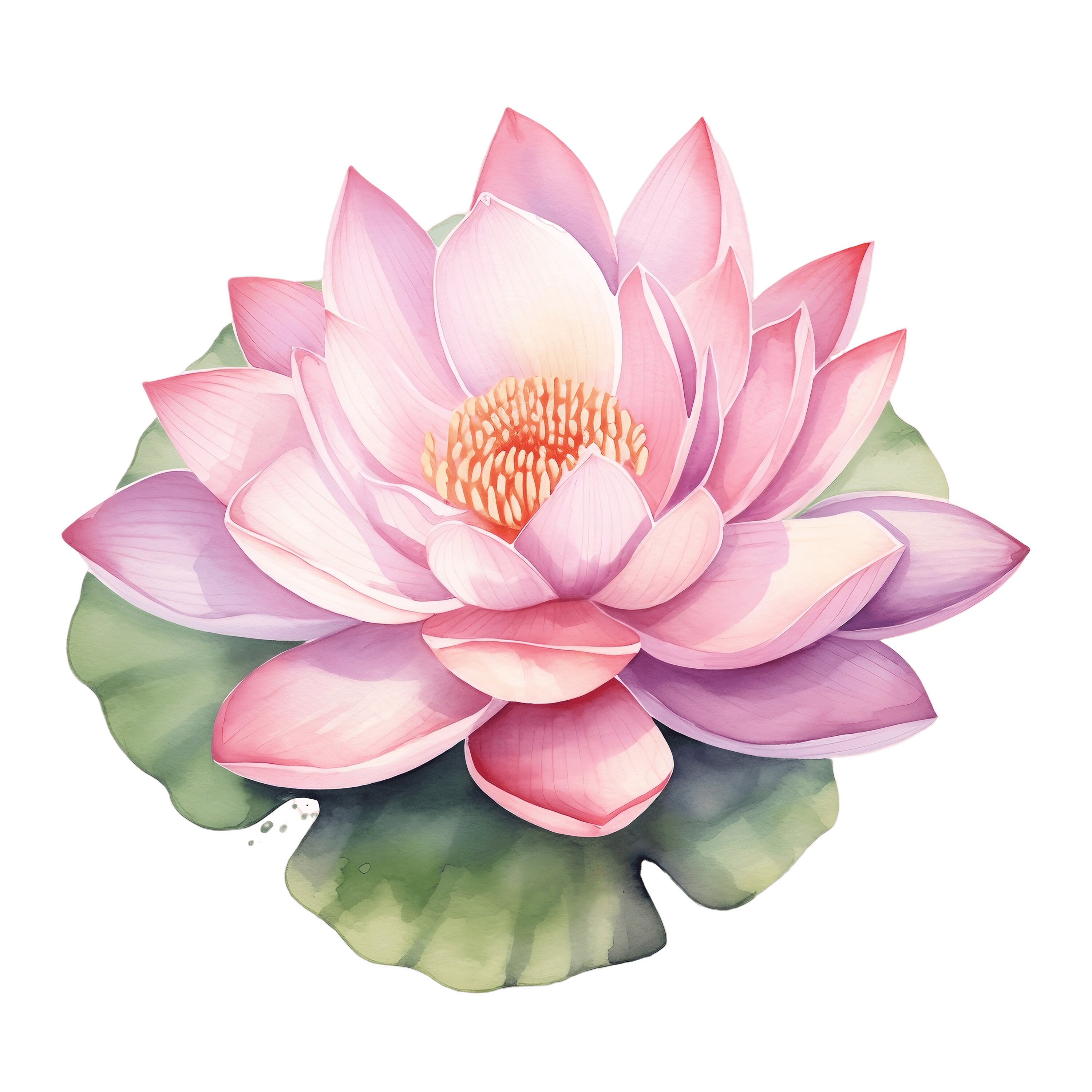 Watercolor Lotus Flower Clipart: Floral Art, Scrapbook Bundle (digital ...
