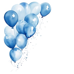 Watercolor Birthday Party Borders and Frames 10 JPG Clipart Bundle ...