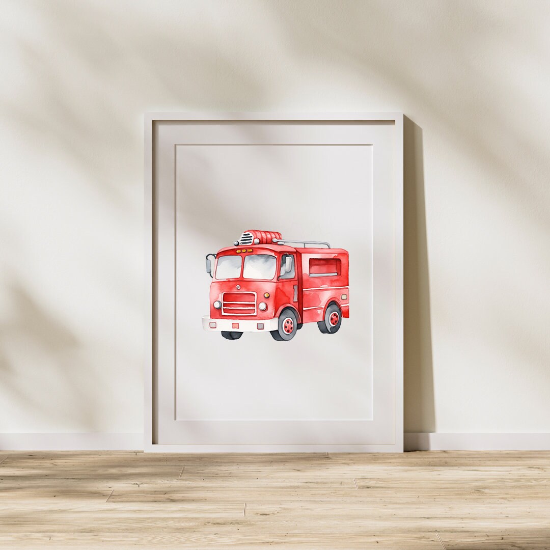 Fire Department Watercolor Clipart | 10 PNG | Fire Truck Fire Station ...