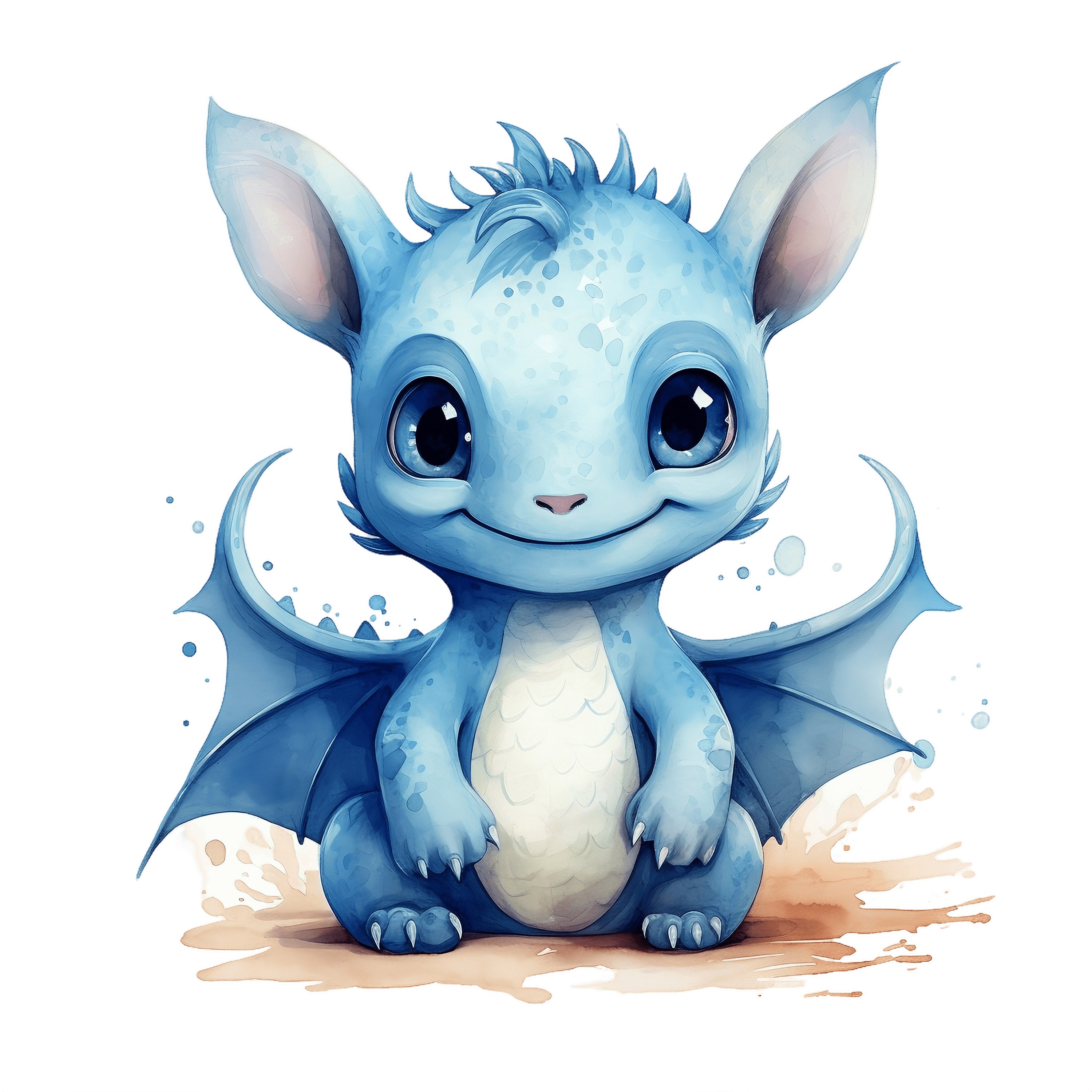 Cute Baby Dragon Clipart | 10 JPG | Watercolor Fantasy Dragon Clipart ...