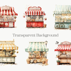 Popcorn Stand Clipart, Popcorn PNG, Movie Night Clipart, Birthday Party ...