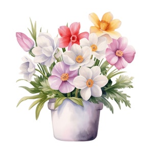Watercolor Spring Gardens Clipart 10 JPG Spring Garden Illustrations ...