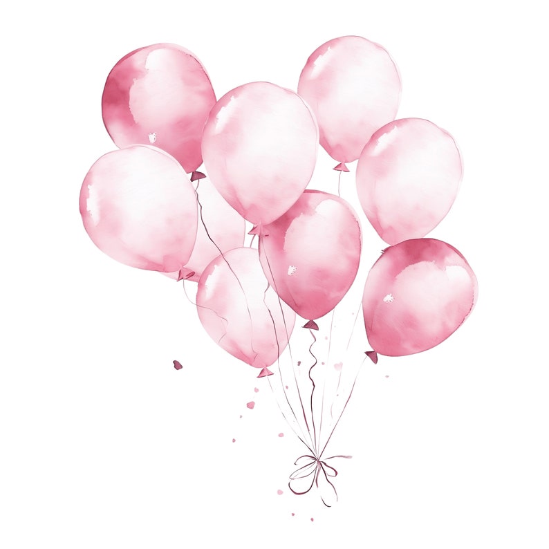 Watercolor Pink Balloon Birthday Frame Clipart (digital Download) - Etsy