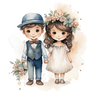Kids in Wedding Clipart | 10 JPG Clipart | Children in Ceremony ...