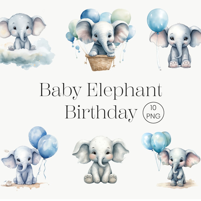 Elephant Clipart - Etsy