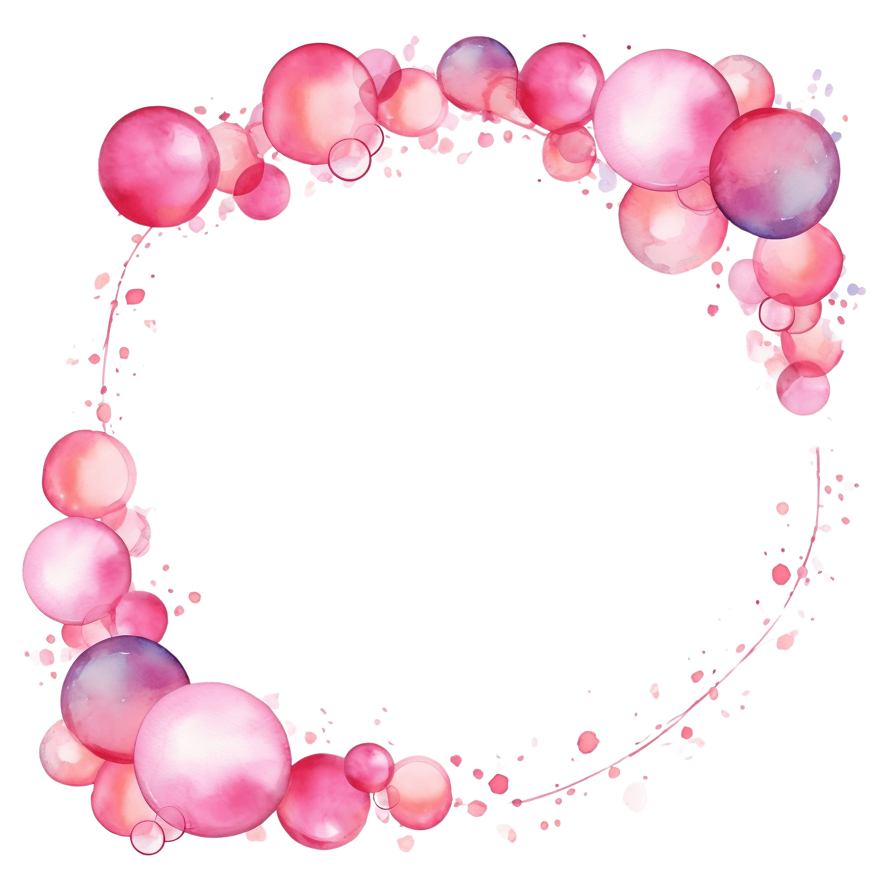 Watercolor Pink Balloon Birthday Frame Clipart (digital Download) - Etsy