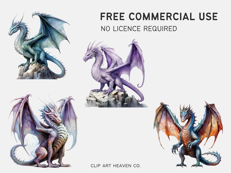Dragons Clipart Bundle | 10 PNG | Dragon PNG Dragon Commercial Use ...