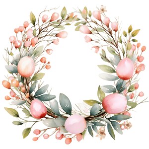 Watercolor Easter Clipart 10 JPG Easter Egg Graphics, Floral, Easter ...