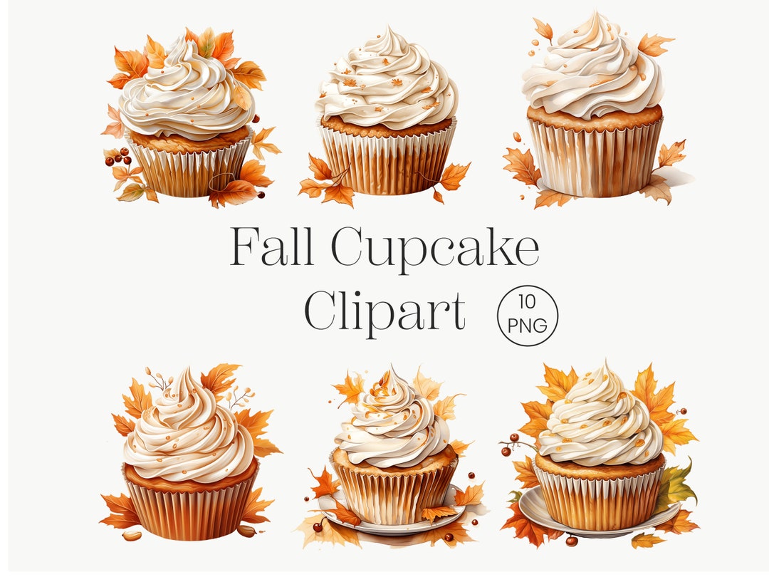 Fall Cupcakes Clipart, 10 Transparent PNG, Floral Cupcakes Clipart ...