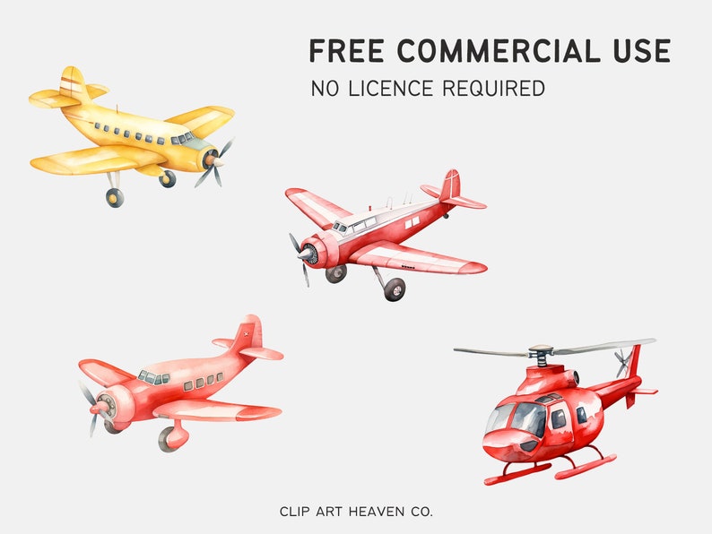 Airplane Clipart | 10 PNG | Watercolor Aviation Clipart Watercolor ...