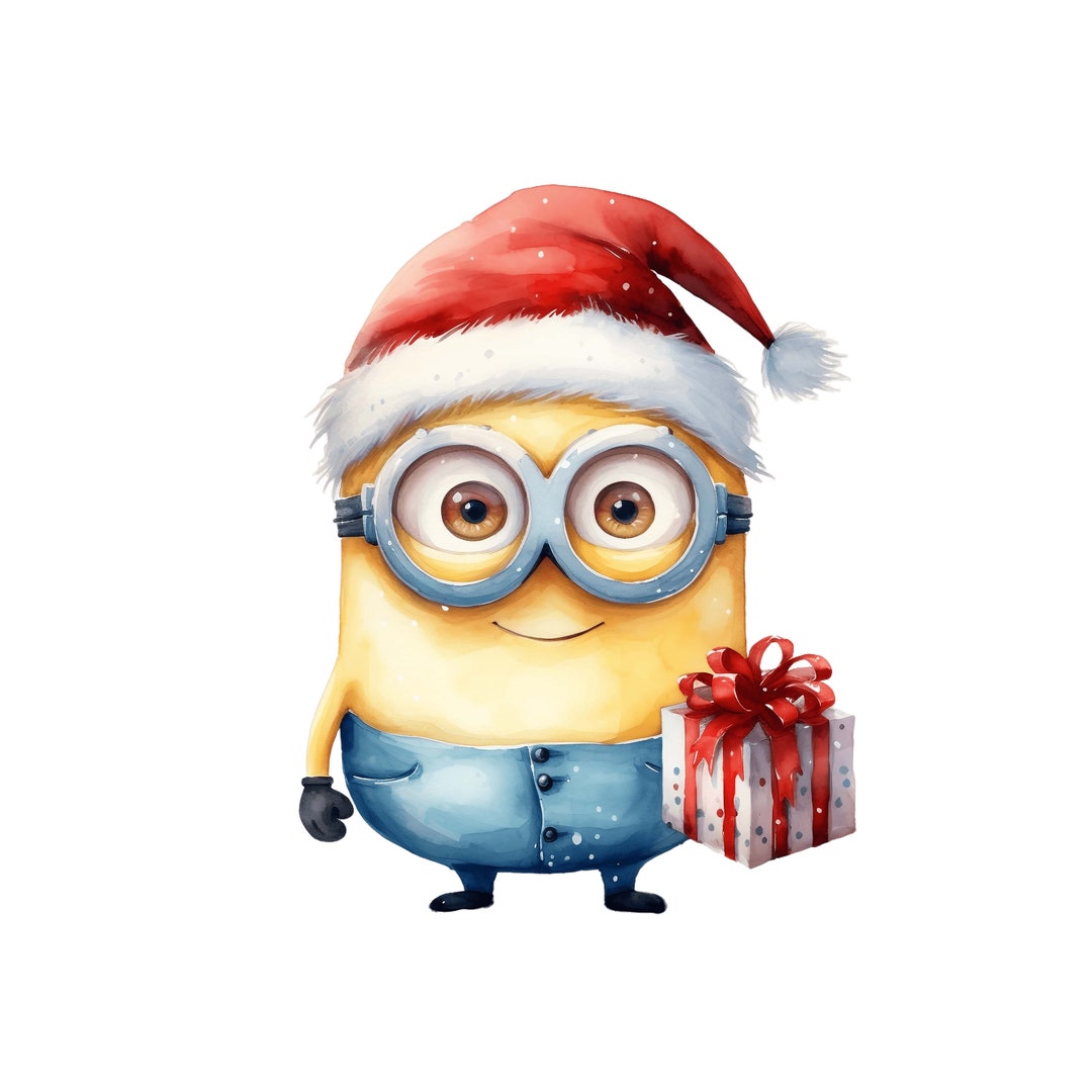 Christmas Minions Digital Images 10 JPG Winter Watercolor Clipart ...