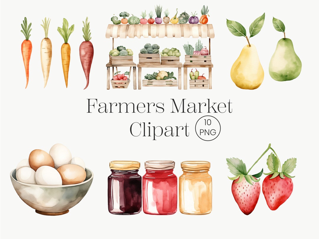 Farmers Market Clipart | 10 PNG | Vegetable Clipart, Farmers Market PNG ...