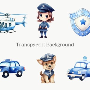 Police Watercolor Clipart | 10 PNG | Police Station Police Department ...