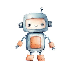 Watercolor Robots Clipart | 10 JPG | Cute Robots Clip Art, Boys Clipart ...